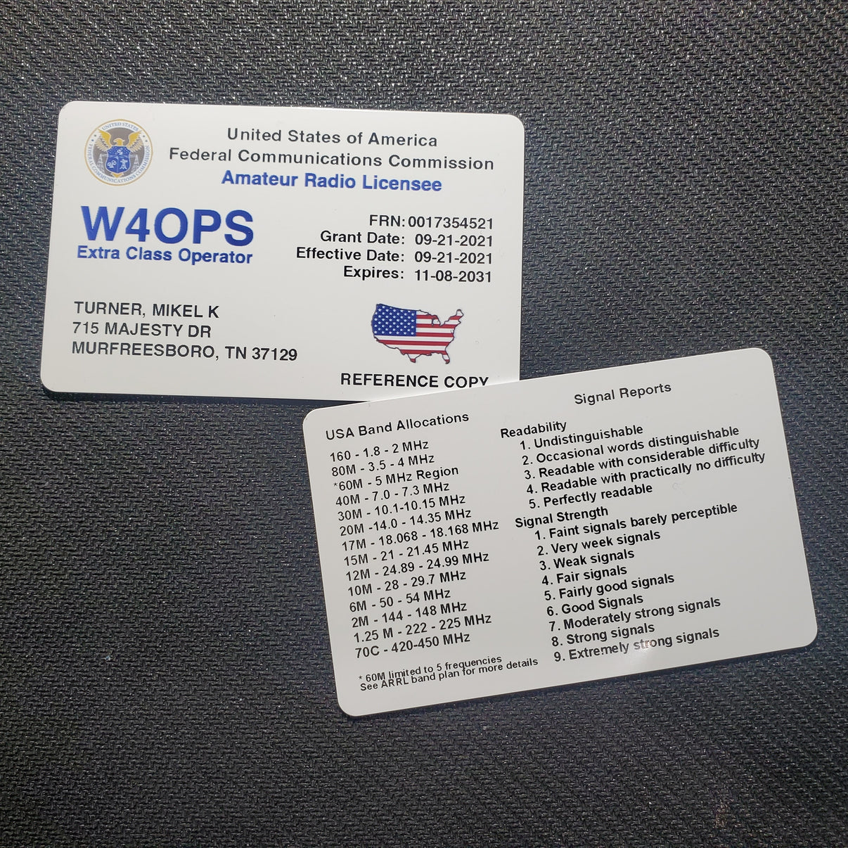 PVC Wallet Sized Amateur Radio Ham Reference Card – HamStuffOnline
